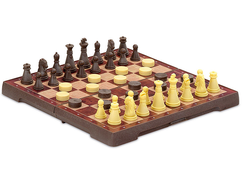 Cayro Games Magnetisches Schach & Dame 16x16cm