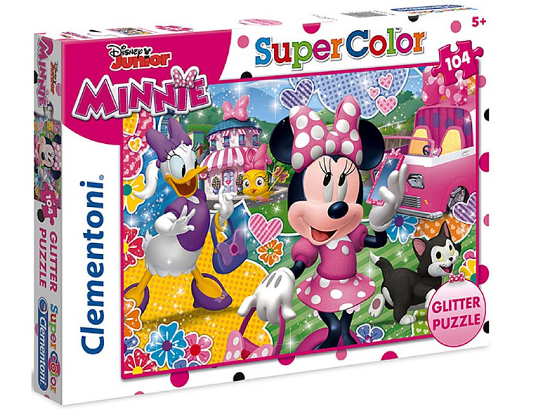 Clementoni Puzzle Supercolor Glitter Minnie Mouse 104Teile | Puzzle 24 ...