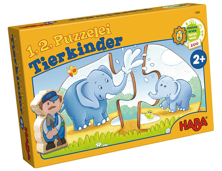 HABA Puzzle 1, 2, Puzzelei - Tierkinder | Kleinkind-Puzzle