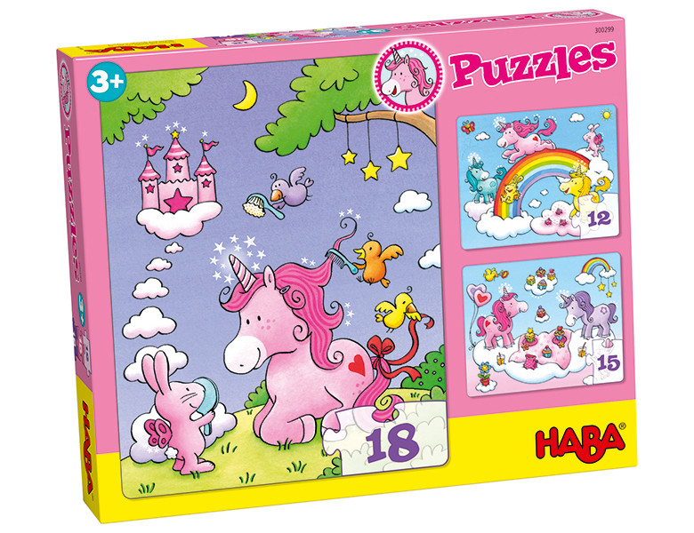 HABA Puzzles Einhorn Glitzerglück | Kleinkind-Puzzle