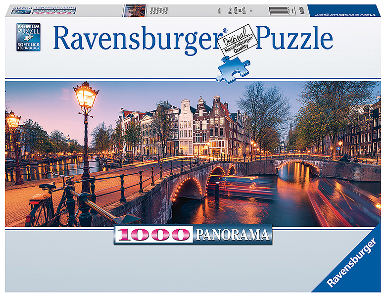 Ravensburger Puzzle Panorama Abend in Amsterdam 1000Teile | Puzzle 1000 Teile