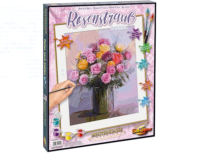 Schipper Blumen & Pflanzen Malen nach Zahlen Rosenstrauss in Pastellfarben