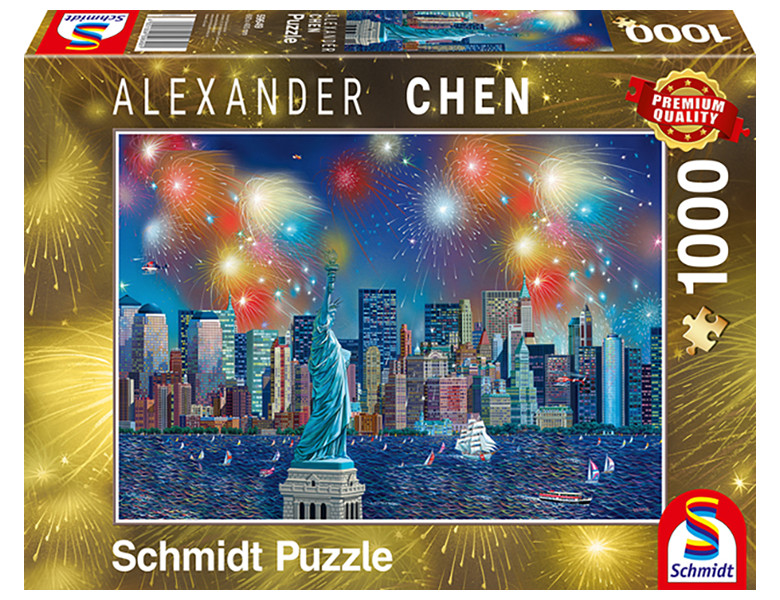 Schmidt Puzzle Freiheitsstatue mit Feuerwerk 1000Teile | Puzzle 1000 Teile