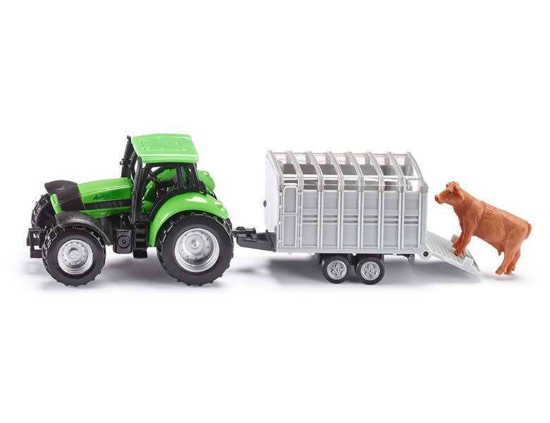 Siku Farmer Deutz Traktor mit Viehanhänger 1:87 | Traktoren